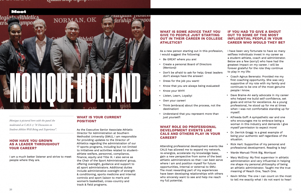 Collegiate Athletics Leadership Symposium - Meet Monique Holland ...